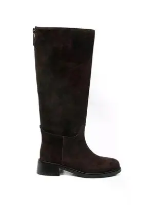 LINDA BAUMANN Suede Rear-zip Boots - Brown