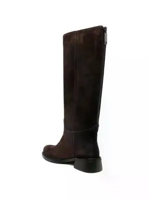 LINDA BAUMANN Suede Rear-zip Boots - Brown