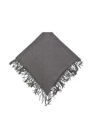 Max Mara Fringed Wool Shawl Dark