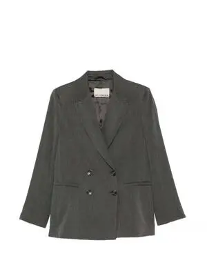 PENNYBLACK Double-breasted Herringbone-pattern Blazer - Grey