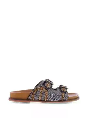 INUOVO Bead-embellished Buckled Sandals - Silver