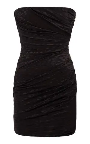 Alex Perry Tucked Leopard Lace Mini Dress