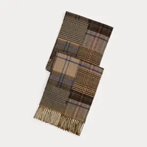 Ralph Lauren Patchwork Plaid Wool-blend Scarf - Camel Multi
