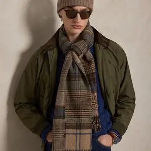 Ralph Lauren Patchwork Plaid Wool-blend Scarf - Camel Multi