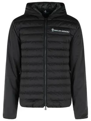 Moncler Polyester Padded Sweatshirt With Zip - Black