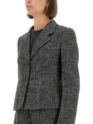 Dolce & Gabbana Single-breasted Jacket In Wool Blend Dot