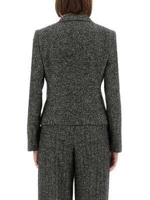 Dolce & Gabbana Single-breasted Jacket In Wool Blend Dot