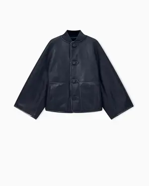 Giorgio Armani Blouson Jacket Reversible In Shearling With Knitted Collar