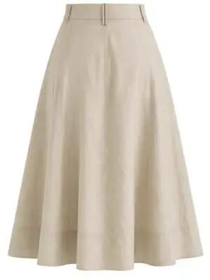 BRUNELLO CUCINELLI Cotton Poplin Tailored Skirt