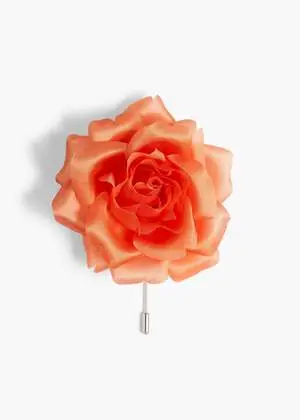 Khaite Frankie Floral Brooch - Orange