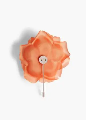 Khaite Frankie Floral Brooch - Orange