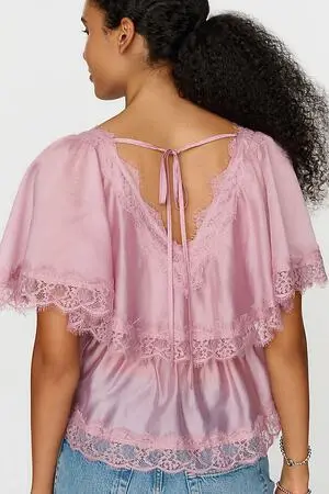 BY ANTHROPOLOGIE Silken Lace Blouse