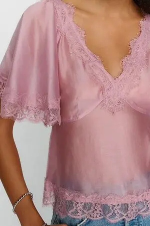 BY ANTHROPOLOGIE Silken Lace Blouse