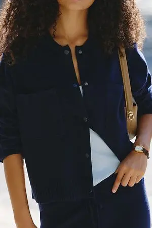 Z Supply Slowdown Collared Cardigan Sweater - Navy