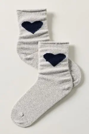 Anthropologie Love Cashmere Blend Crew Socks - Grey