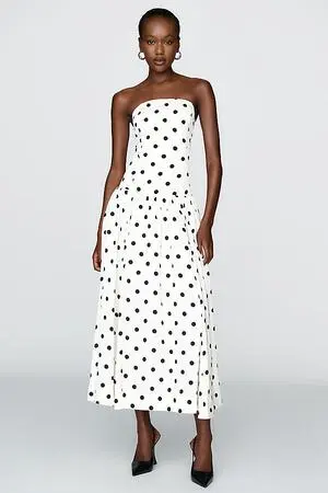 Endless Rose Cotton Len Blend Midi Dress