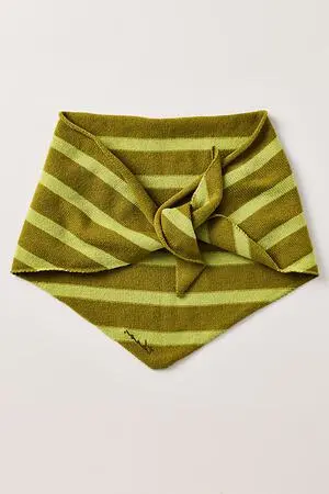 TBCO 100% Mero Wool Striped Triangle Scarf - Green
