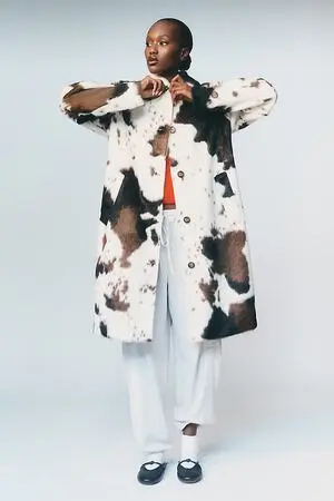 Bernardo Animal Prt Faux Fur Coat Jacket