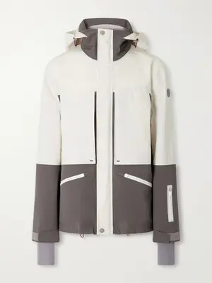 BRUNELLO CUCINELLI Hooded Two-tone Stretch Jersey-trimmed Shell Ski Jacket