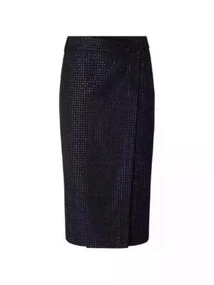Pinko Rhinestone-embellished Wrap Midi Skirt