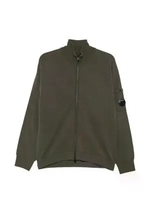 C.P. COMPANY Lens-detail Zip-up Cardigan - Green