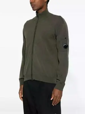 C.P. COMPANY Lens-detail Zip-up Cardigan - Green