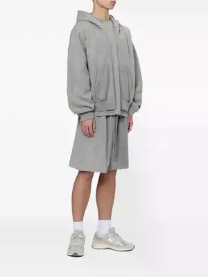 ESSENTIALS Logo-print Zip-up Hoodie - Grey
