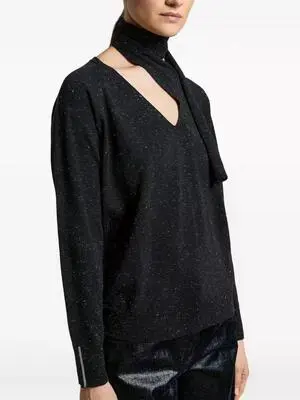 Peserico Flecked V-neck Sweater - Blue