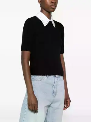 PENNYBLACK Embellished-collar Short-sleeve Sweater