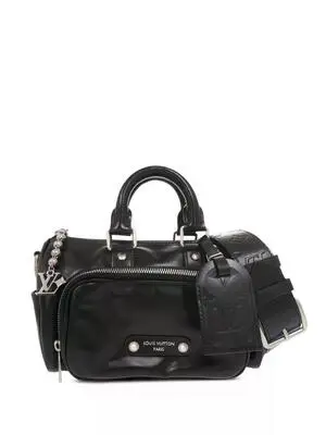 LOUIS VUITTON 2021-2026 Glossy Calfskin Keepall Cargo Bandouliere 25 Satchel - Black