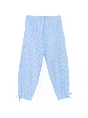 TOTEME Striped Drawstring-waist Trousers