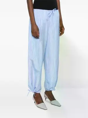TOTEME Striped Drawstring-waist Trousers