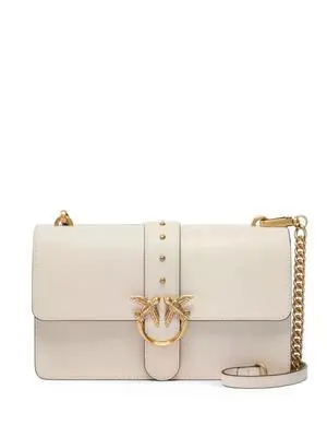 Pinko Medium Love Bag One Leather Handbag With New Buckle - Neutrals
