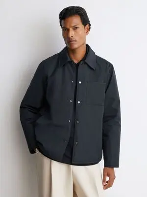 REISS Raider Lightly-padded Patch-pocket Overshirt - Navy