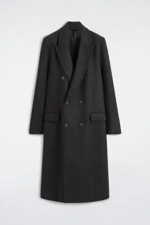 Cos Double-breasted Wool-blend Long Coat