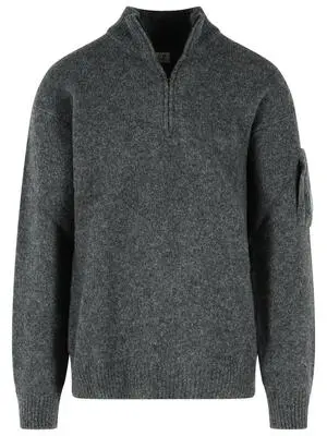 C.P. COMPANY Grey Wool Blend Sweater - Gray