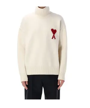 AMI PARIS Long-sleeved Knitwear - Beige