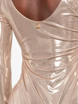 Patrizia Pepe Metallic-effect Ruched Midi Dress