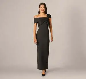 Adrianna Papell Origami Bow Shoulder Stretch Column Gown