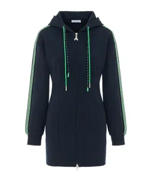 Patrizia Pepe Hooded Zip Track Dress - Blue