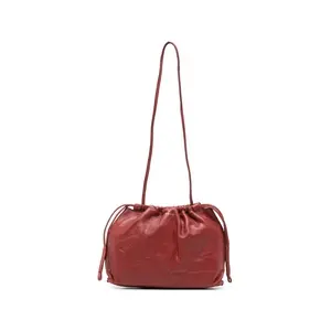 Soeur Suzette Drawstring Leather Shoulder Bag - Red