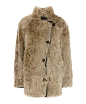 Isabel Marant Étoile Rema Shearling High-neck Coat - Beige