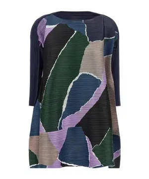 Issey Miyake Surprise! Abstract-print Pleated Mini Dress - Purple