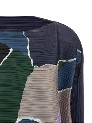 Issey Miyake Surprise! Abstract-print Pleated Mini Dress