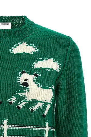 Moschino Extra-fine Merino Wool Intarsia Sweater
