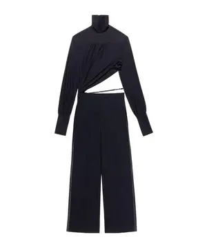 TOM FORD Washed Silk Tuxedo Jumpsuit With Belt Detail - Black