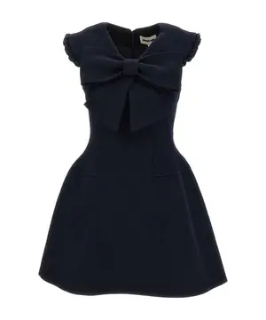 SHUSHU/TONG Bow-detail Ruffled-trim Dress