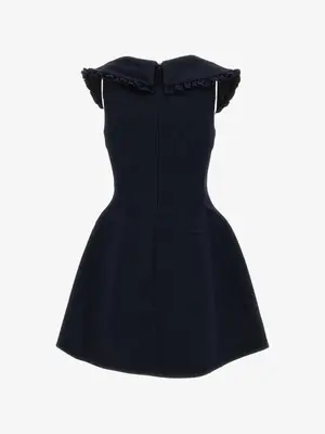SHUSHU/TONG Bow-detail Ruffled-trim Dress