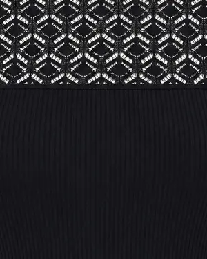 PATRIZIA PEPE Sheer Pattern Long Sleeve Knitted Sweater