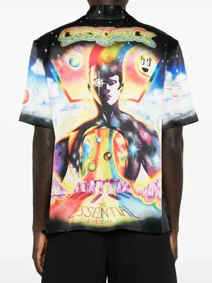Casablanca Camp Collar Short Sleeve Printed Shirt